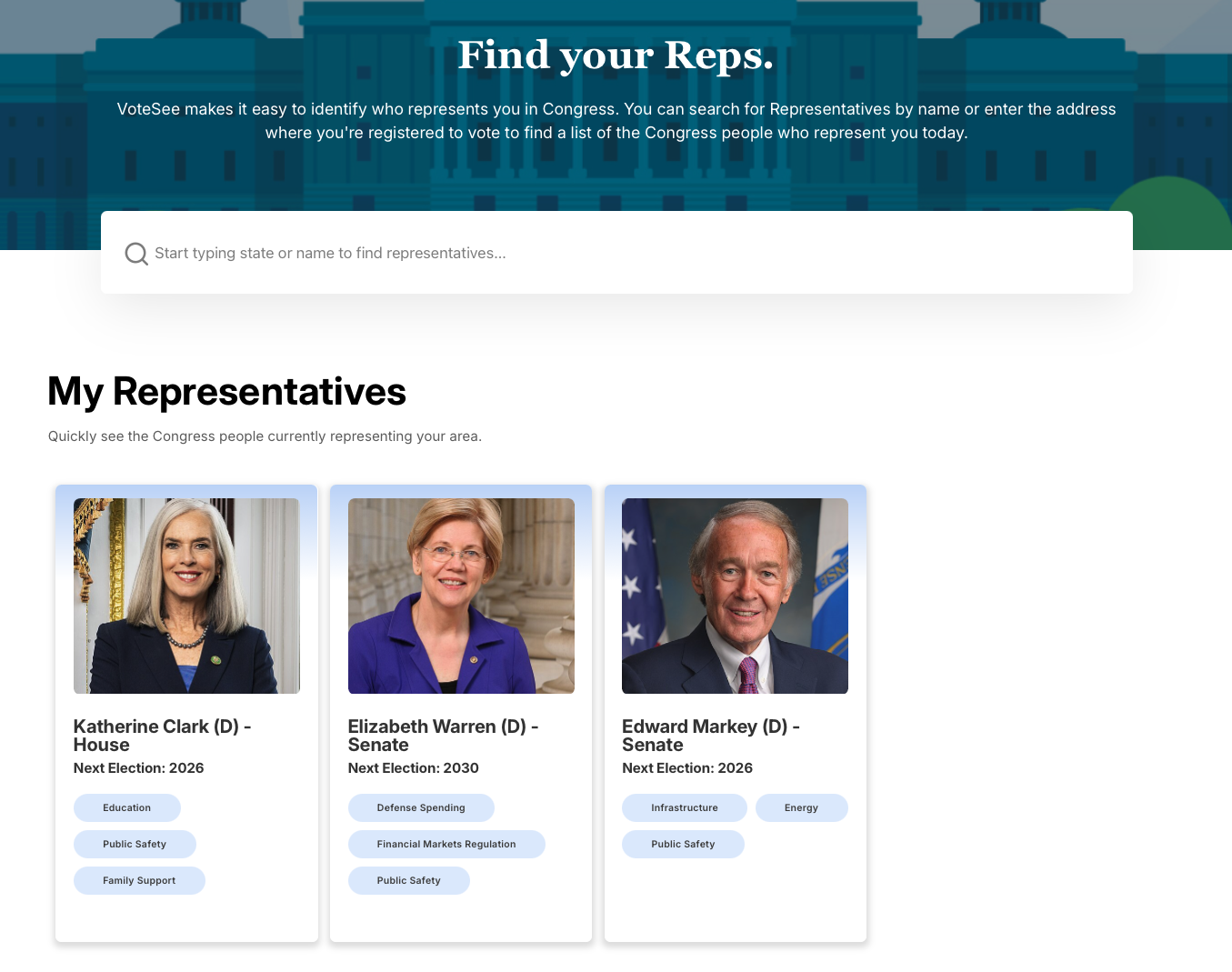 Congressional voting data simplified | VoteSee